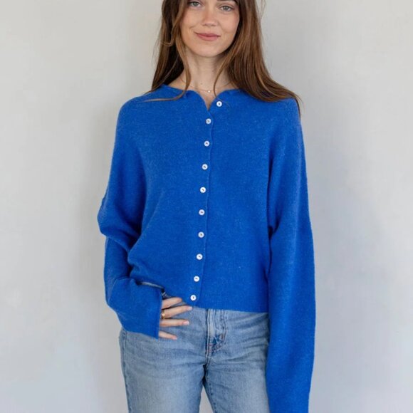 Anthropologie | Sweaters | Nwt Blue Buttonup Cardigan Sweater | Poshmark